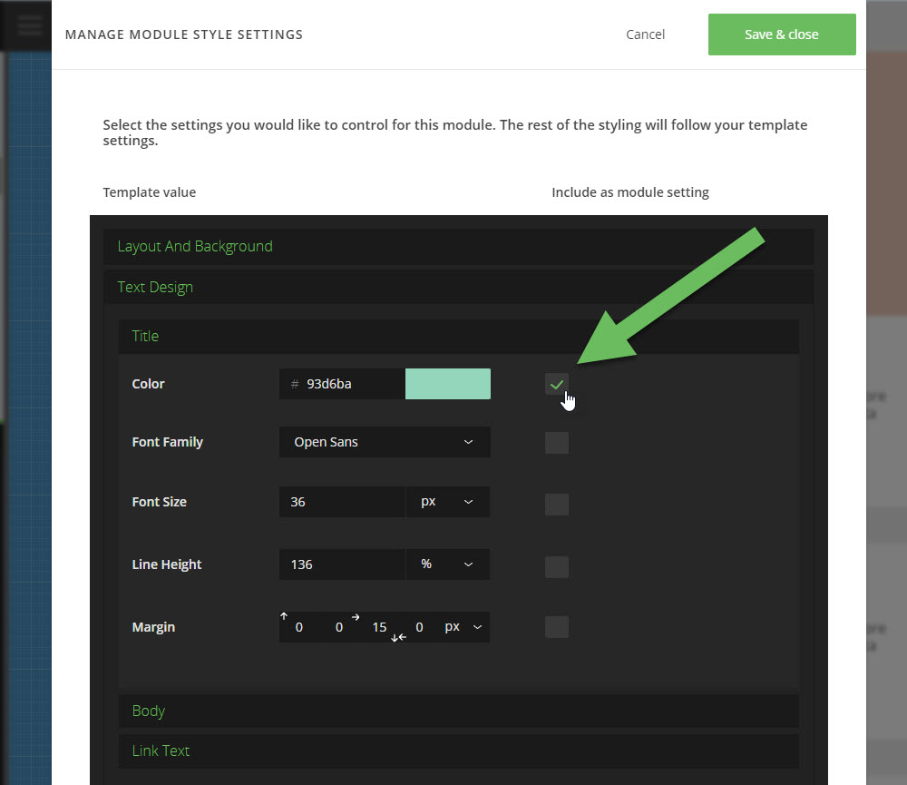 How to make a module different than the rest? (the override style settings functionality ...